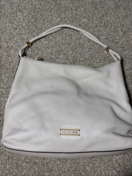 Michael Kors | Bags | Michael Kors Light Cream Pebbled Leather Shoulder ...